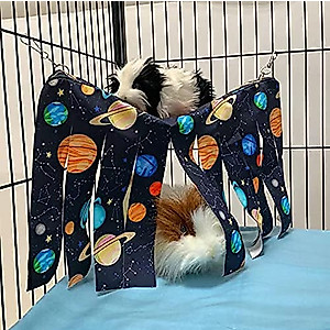 FULUE Guinea Pig Hideout, Corner Fleece Forest Hideaway for Guinea Pigs, Ferrets, Chinchillas, Rats, Bunny & Other Small Animals Without Metal Fences(Black)