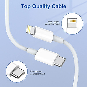 USB C iPhone Fast Charger with Cable, 20W PD Type C Charger Fast Wall Charger with 5ft USB C to Lightning Cable for iPhone 14 13 12 Pro 11 Xs Max XR X 8 Plus iPad Pro and iPad Air 3 iPad Mini 5