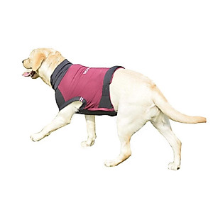 MAXX Dog Recovery Suit – Breathable, Cozy Post-Surgery Suit for Wounds – E-Collar, Cone Alternative (Ruby Red Grey, XS)