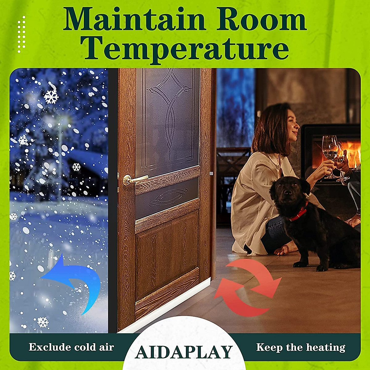 Door Draft Stopper, 36.7" Adjustable PVC Under Door Draft Stopper Door Seal Weather Stripping — Energy Saving Door Draft Blocker Door Sweep for Reduce Noise, Cold Air, Dust, Smoke, Wind | White