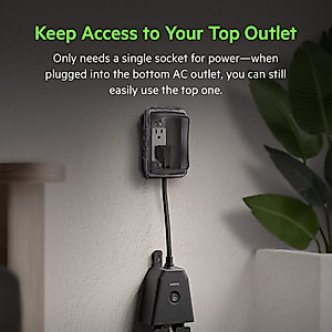 WeMo WiFi Outdoor Smart Plug - Voice Control Works With Alexa, Hey Google & Homekit - Smart Outlet to Control Smart Home Lights, Holiday Decor & Other Outdoor Devices - Weather-Resistant Design