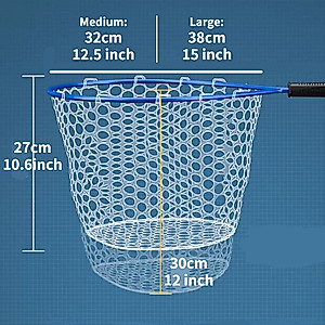 kkekos Fish Landing Net Soft Rubber Foldable Fishing Replacement Net for Freshwater Saltwater Without Handle (Medium)