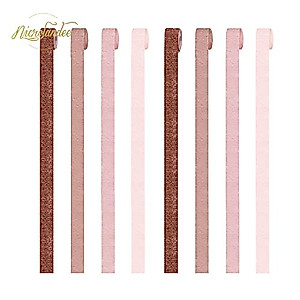 NICROLANDEE Wedding Party Supplies - 8 Rolls Rose Gold Crepe Paper Streamers Tassels Streamer Paper for Wedding Bachelorette Party Birthday Baby Bridal Shower Family Gathering Decorations, 82ft Long
