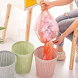 UWEL Hollow Trash Can Waste Bin with Built-in Trash Bag Storage Box Creative Wastebasket Garbage Bin Storage Basket Home Living Room Bedroom Kitchen Waste Debris Storage Garbage Bin Basket (Blue)