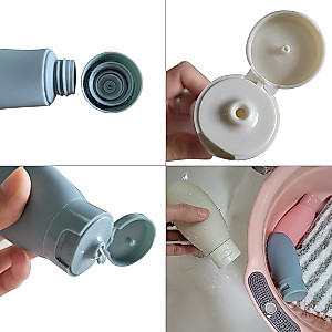 3 Pcs Travel Bottles Set,60ML Travel Bottles & Containers,Small Mini Empty Plastic Squeeze Bottles for Travel Toiletries,Shampoo and Conditioner with Storage Bag