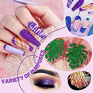 12 Pieces Fine Glitter, FANDAMEI 12 Colors 10g Glitter Shake Jar Set, Extra Fine Glitter Powder for Arts, Crafts, Painting, Decoration, Body Face Makeup, Nail Art, Pigment