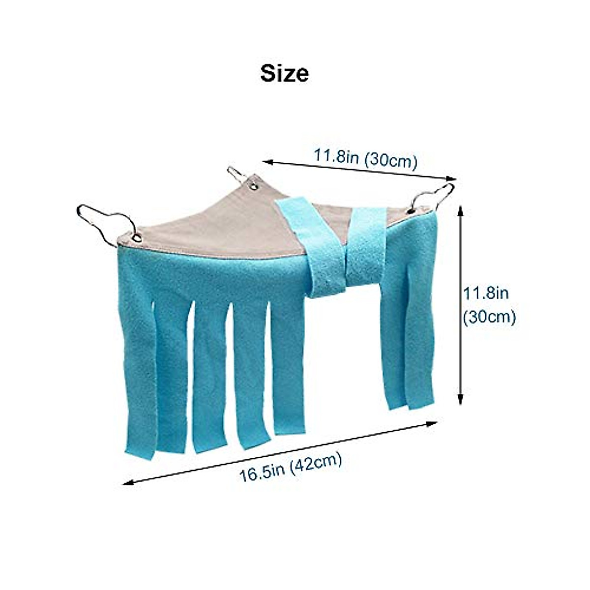 RIOUSSI Guinea Pig Hideout Hideaway Corner Fleece Toys Cage Accessories with Reversible Sides, Geo/Gray+Blue x 1 Curtain