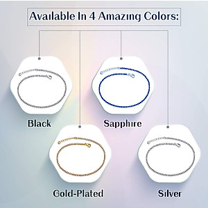 NYC Sterling Women Sterling Silver Cubic Zirconia Anklet Bracelet (Silver)