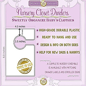 Mumsy Goose Nursery Closet Dividers Mauve Floral Baby Clothes Dividers Girl Grey Pink and Gold Closet Organizers