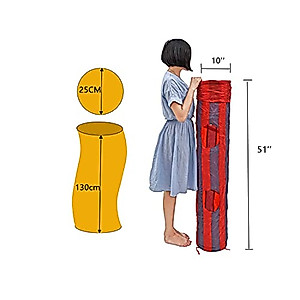 Tfwadmx Bunny Tunnel, Rabbit Tunnels and Tubes, Collapsible Hideaway Small Animal Activity Toys with 3 Grass Ball for Chinchillas Ferrets Guinea Pigs Gerbils Hamsters Rats, Size - 51 x 10 in