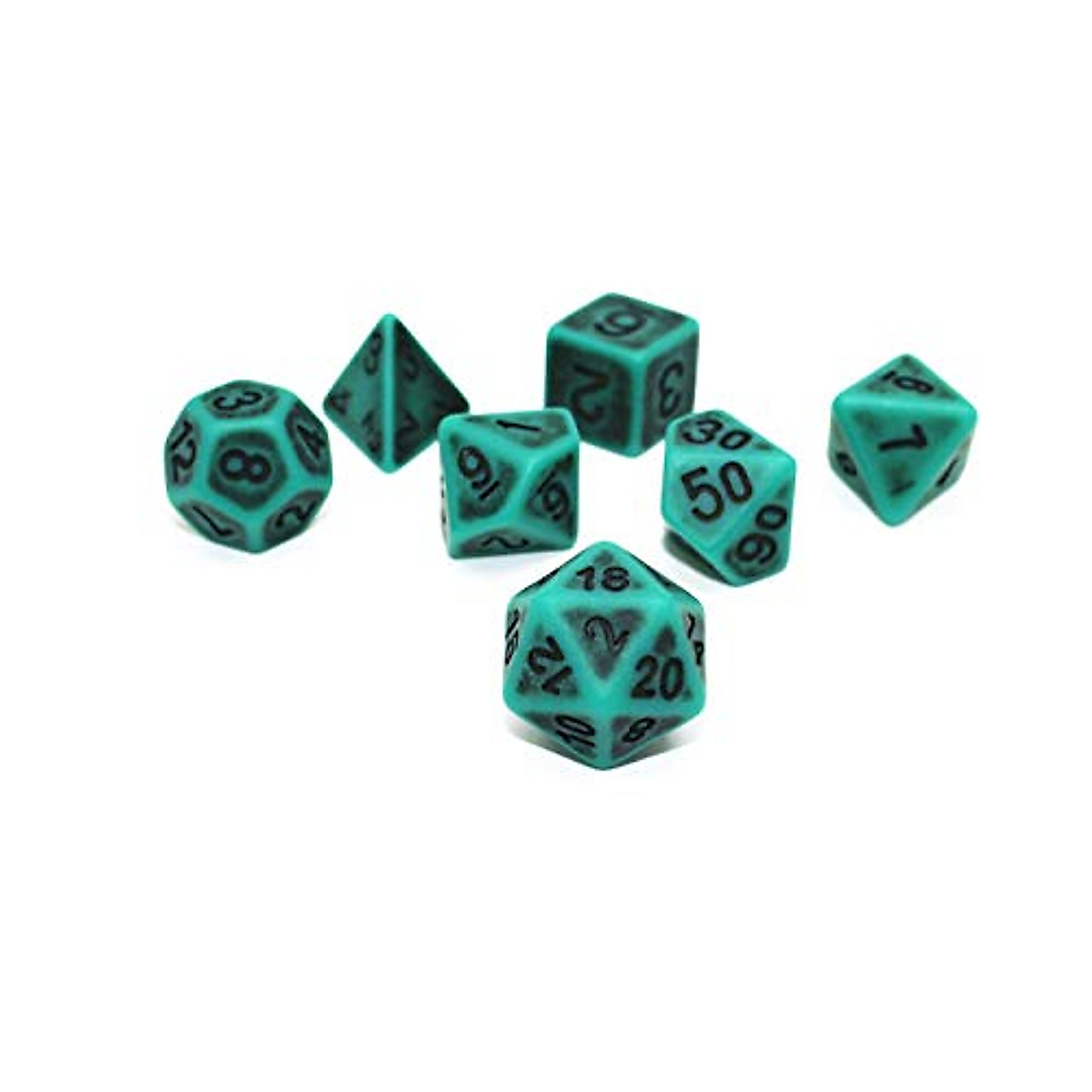 DND Dice Set Ancient RPG Dice for Dungeons and Dragons(D&D) Pathfinder MTG Tabletop Role Playing Game Polyhedral 7-Die Dice Group (Green)