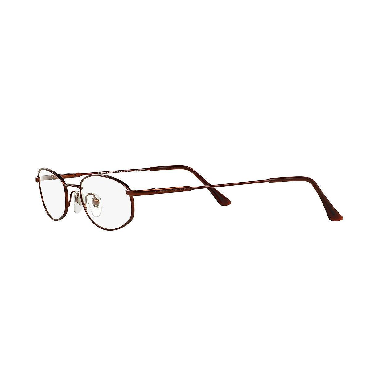 Brooks Brothers Men's BB 491 Oval Prescription Eyewear Frames, Bronze on Black/Demo Lens, 49 mm