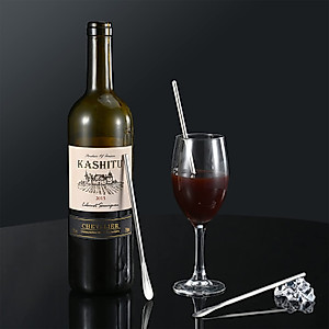 6.2Inch/15.8cm Coffee Stirrers Spoon,Silver Stainless Steel 304# Coffee Stir Sticks,Round Solid Handle Cocktail Beverage Iced Tea Stirring Stick,Drink Mixing Spoon,Set of 4