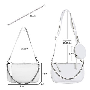 AMHDV Women Multipurpose Crossbody Bags Small Shoulder Bag Fashion 3 in 1 Zip Handbags with Coin Purse (02-white)