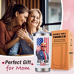Winzsox Mothers Day Gifts for Mom from Daughter, Son - Birthday Gifts for Mom, Best Moms Ever Gift, Cool Trump Moms Cup for Birthday Christmas Presents Valentines Gift - 20oz Trump Coffee Tumbler Mug