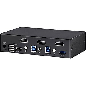 StarTech.com 2 Port DisplayPort KVM Switch - 4K 60Hz - Single Display - Dual Port UHD DP 1.2 USB KVM Switch with Integrated USB 3.0 Hub & Audio-Dell HP Apple Lenovo-TAA Compliant (SV231DPU34K), Black