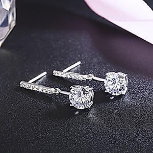 SBLING Platinum-Plated Cubic Zirconia Drop Earrings (4.25cttw)