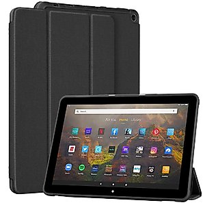 Case for All-New Kindle Fire HD 10 and Fire HD 10 Plus Tablet (Only Compatible with 11th Generation 2021 Release) Ultra Lightweight Slim Shell Stand Cover with Auto Wake/Sleep Two Stand Modes(Black)