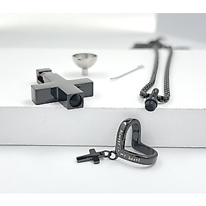 YOUFENG January Birthstones Urn Necklaces for Ashes Cross Cremation Pendant Urns for Human Ashes Memorial Keepsake Locket Jewelry