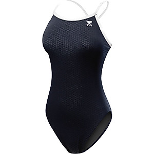 TYR womens Sports Swimsuit, Black/White, 22 US