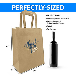 Reli. 110 Pack | 10"x5"x13" | Paper Thank You Bags w/Handles | Brown Paper Bags, Printed | Small Thank You Giftbag for Guests | Gifts, Wedding, Merchandise, Small Business