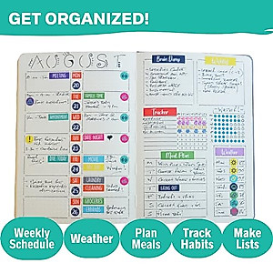 Practical Planner Stickers - Value Pack 48 Sheets, 6 Months of Aesthetic Agenda Stickers for Weekly Planner, Bullet Dot Journal - Planning, Goals, Fitness, Habit Tracking, Days