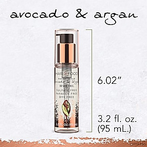 Hair Food Sulfate Free Dye Free Smoothing Treatment Argan and Avocado, Hair Oil, 3.2 Fl Oz