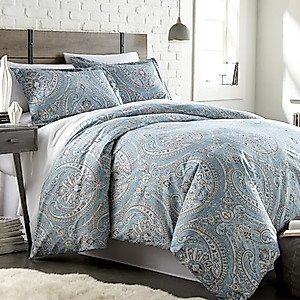 Southshore Fine Living, Inc. Oversized King Comforter Bedding Set, Down Alternative Boho Bedspread, Paisley Print Comforter, King/California King with 2 Matching Shams, Pure Melody Aqua