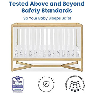 Delta Children Tribeca 4-in-1 Baby Convertible Crib, Bianca White/Natural