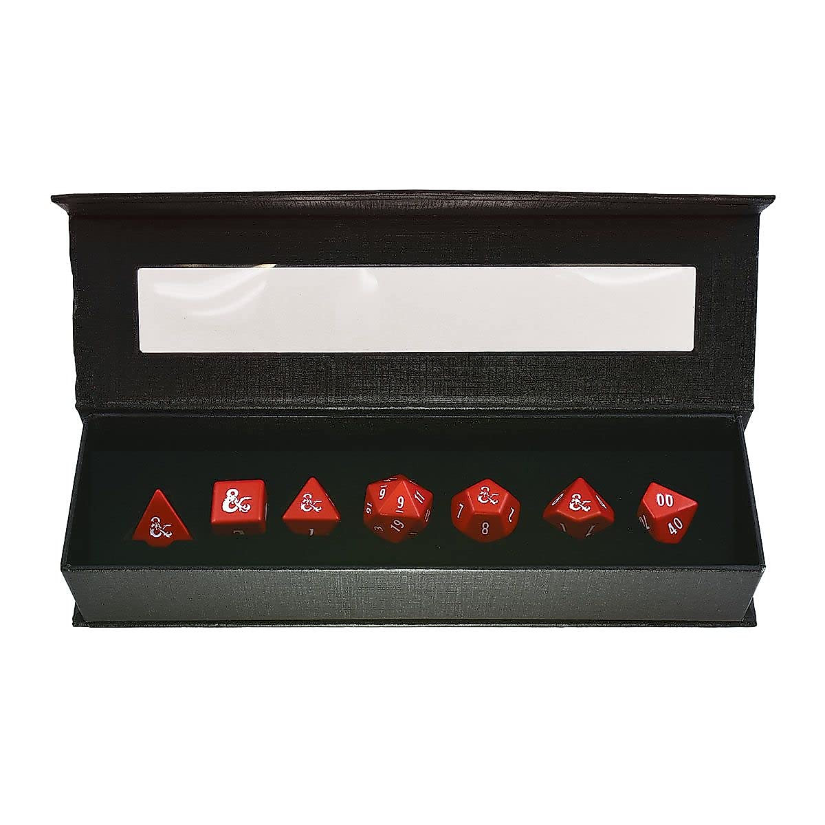Heavy Metal Red and White RPG Dice Set for Dungeons & Dragons