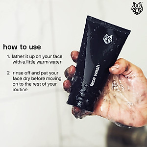 Black Wolf Men’s Charcoal Powder Face Wash- 5 Fl Oz- Facial Cleanser Removes Unwanted Impurities from Your Skin and Soothes Irritation- Subtle Blue Sage and Citrus Scent - Cruelty and Paraben-Free