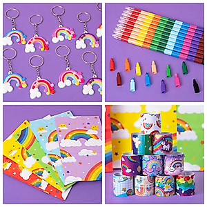 DMIGHT rainbow party favors, 120 pcs rainbow party supplies Rainbow Gift for Kids Birthday Party Decorations Baby Shower Goodie Bag Filles Supplies