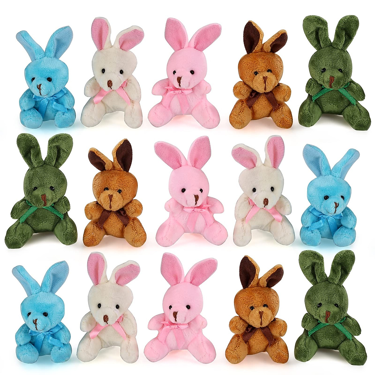 BABYLIAN Easter Eggs Filled with 15 Pcs Mini Plush Bunny Toy Kids Boys and Girls Party Favors