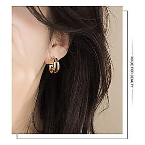 QQSE Earrings for Women - Jewelry Sterling Silver 925 Diamond Teen Girls, 14K Gold Fashion Cartilage Handmade Dangle Hooks Women, Personalized Ornaments, Gifts 1.1*0.3