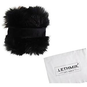 LETHMIK Women's Faux Fur Foldable Big Earmuffs Winter Outdoor Ear Warmers Black