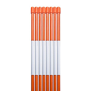 Sunnyglade 100PCS 48 Inch Driveway Marker Set 1/4 Inch Dia Fiberglass Reflective Snow Stakes with Steel Drill Bit & Protection Gloves for Parking Lots, Walkways(100, 1/4 Inch)