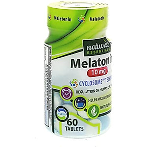 NATURE'S ESSENTIALS Melatonin 10mg (3mg Immediate Release & 7mg Extended Release) with Advanced Cyclosome Liposomal Delivery Technology - 60 Tablets