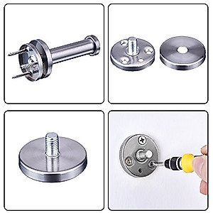 EBOOT 6 Pieces Stainless Steel Wall-Mount Robe Hook Coat Hook Towel Wall Hook, Brushed Nickel (3 Inch, Silver)