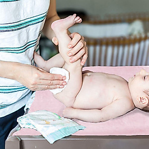 Linen Changing Table Pad Cover Baby Changing Pad Cover Gray Pink Changing Table Cover Diaper Changing Pad Cover for Girl