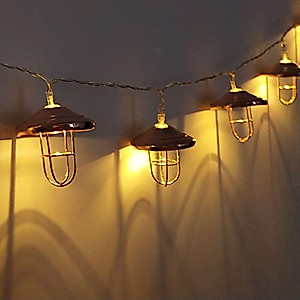 Fairy Lights 9.84Ft 20LED Lampshade Industrial Style Rose Gold Geometric String Lights for Bedroom, Christmas, Parties, Wedding, Centerpiece, Decoration