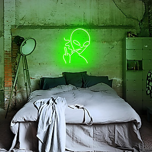 Kavaas Alien Neon Sign, Green Smoking Alien LED Light for Game Room, Party, Bar, Man Cave Decor | Alien Light Wall decor - Best Gifts for Alien Fans, Teenage Boys, Kids (Style - Alien1)
