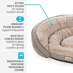 TrustyPup Snuggle Soother Bolstered Couch Cuddler Memory Foam Pet Bed - Gray, Extra Large