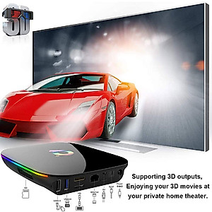 Android 10.0 TV Box 4GB RAM 32GB ROM, Q Plus Android Box H6 Quad-core WiFi 2.4GHz Support 6K H.265 HD 2.0 Ethernet