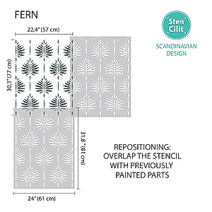 STENCILIT® Fern Wall Stencil for Painting - XL Stencil 24x32 in, Wall Stencils for Painting Large Pattern, Modern Large Wall Stencils