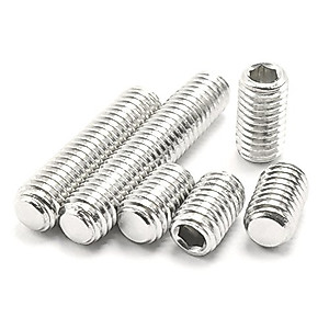 #6-32 UNC Flat Point Set Screws Hex Socket Grub Screws Pack of 100-Pieces (#6-32 x 1/2")