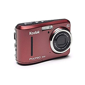 KODAK PIXPRO FZ43 16 MP Digital Camera (Red) with Lowepro Newport 10 Camera Case (Black/Pepper Red) Bundle