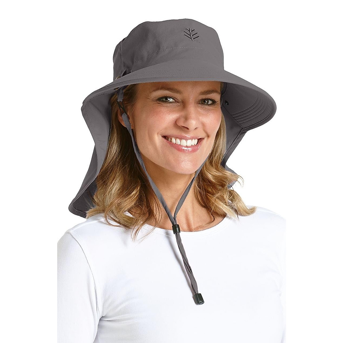 Coolibar UPF 50+ Women's Men's Stevie Ultra Sun Hat - Sun Protective (One Size- Carbon)