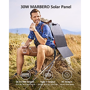 MARBERO Portable Power Station with Solar Panel Kit Solar Generator Included 110V Laptop Charger for Outdoor Home Camping Emergency RV