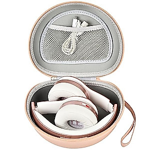 Extra Large Headphone Case Compatible with Beats Solo3/ Solo2/ for Beats Studio3/ for Picun P26/ for Elecder i39/ for Mpow and More Foldable Bluetooth Wireless Headset - Rose Gold