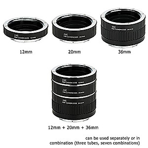 JJC EF & EF-S Mount Auto Focus Extension Tube Set for Canon EOS 90D 80D 70D 60D 77D Rebel T6 T7 T5 T8i T7i T6i T6s T5i T4i SL3 SL2 EOS 6D Mark II 7D Mark II 5D Mark IV III 5Ds R 1Dx Mark III and More